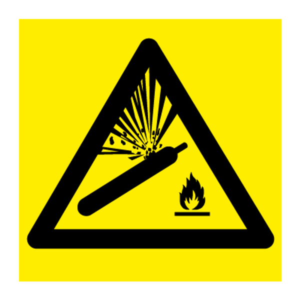 Gass Under Trykk - varselskilt etter ISO 7010 standard - MERKEFABRIKKEN.NO